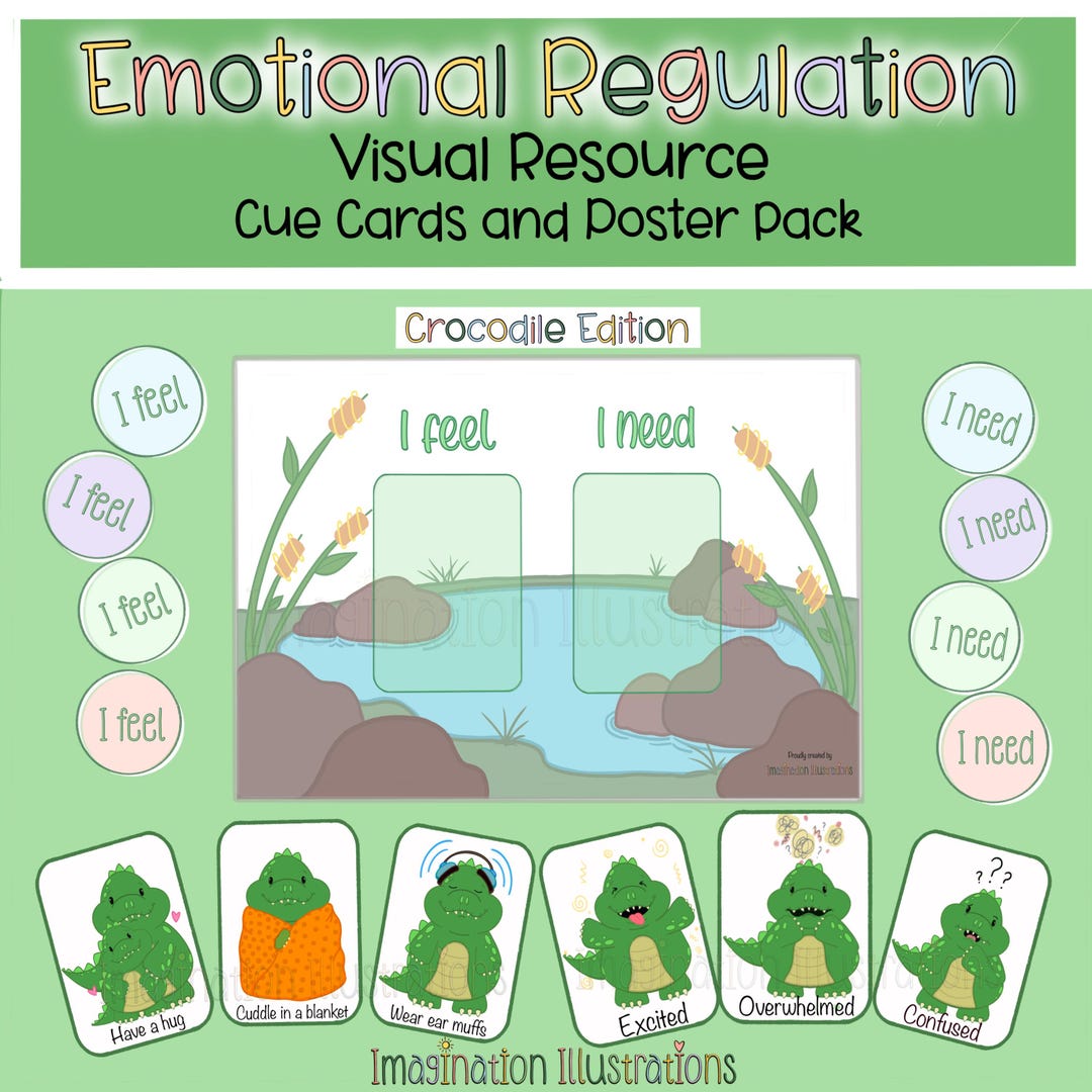 Emotional Regulation Visual Cue Cards Support- Chomp the Crocodile - Etsy