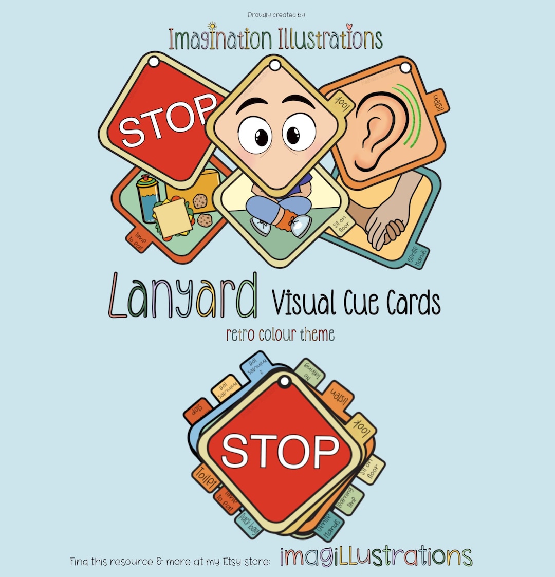 Lanyard Cue Cards for Classroom - Etsy