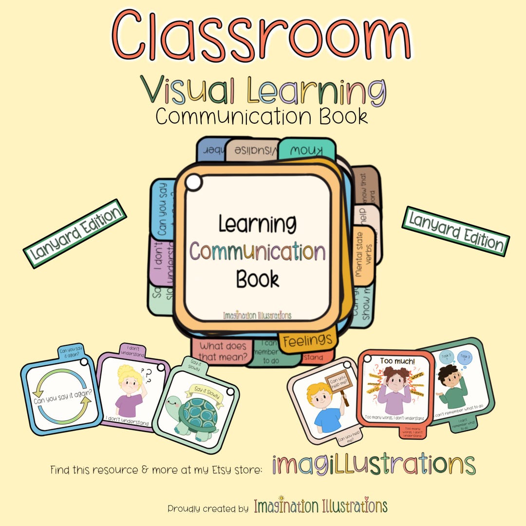 Classroom Lanyard Edition Visual Learning Communication Book- Visual ...