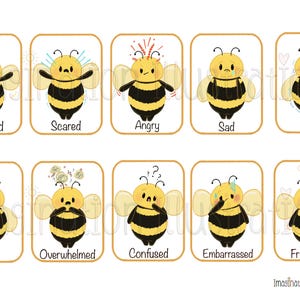 Emotional Regulation Visual Cue Cards Support - Sonny the Bee - Etsy