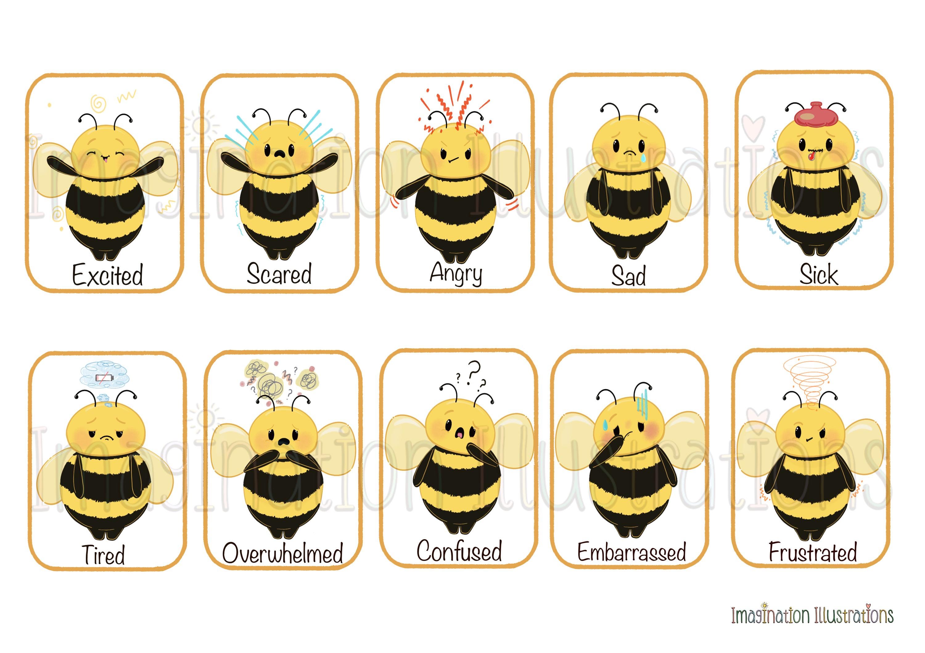 Emotional Regulation Visual Cue Cards Support - Sonny the Bee - Etsy
