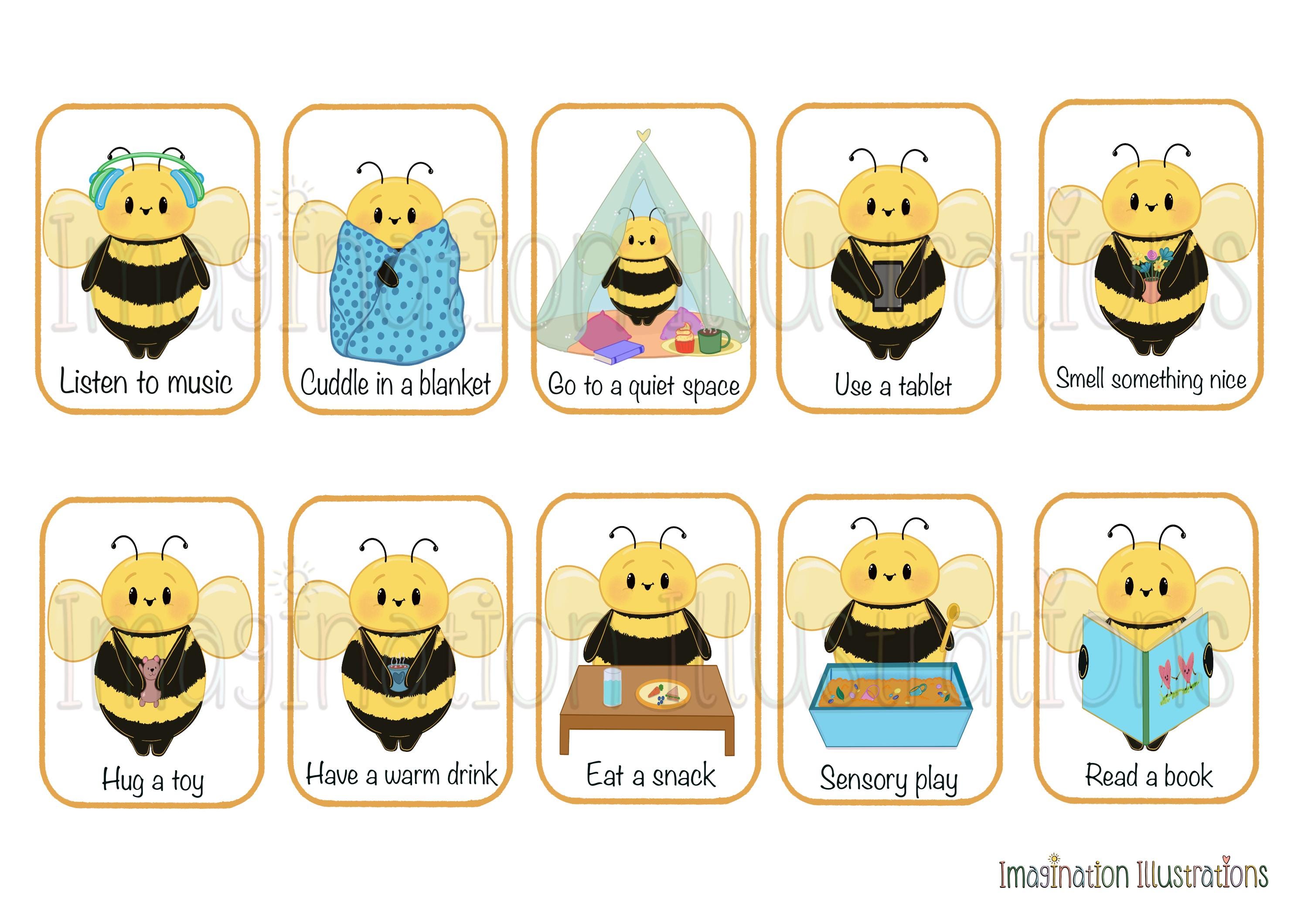 Emotional Regulation Visual Cue Cards Support - Sonny the Bee - Etsy