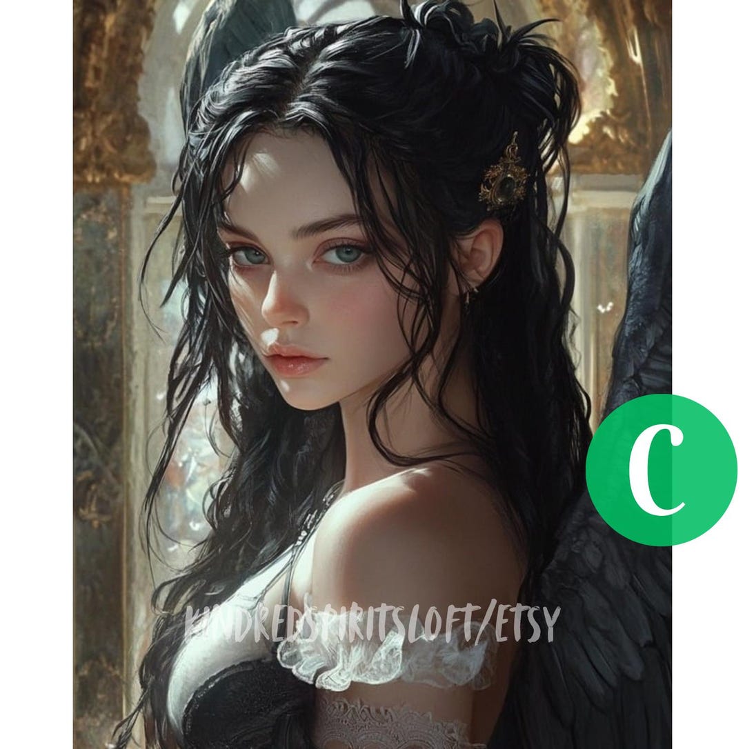 C, Grey Arts Fallen Angel Spirit Companion- Empathic Healing ...