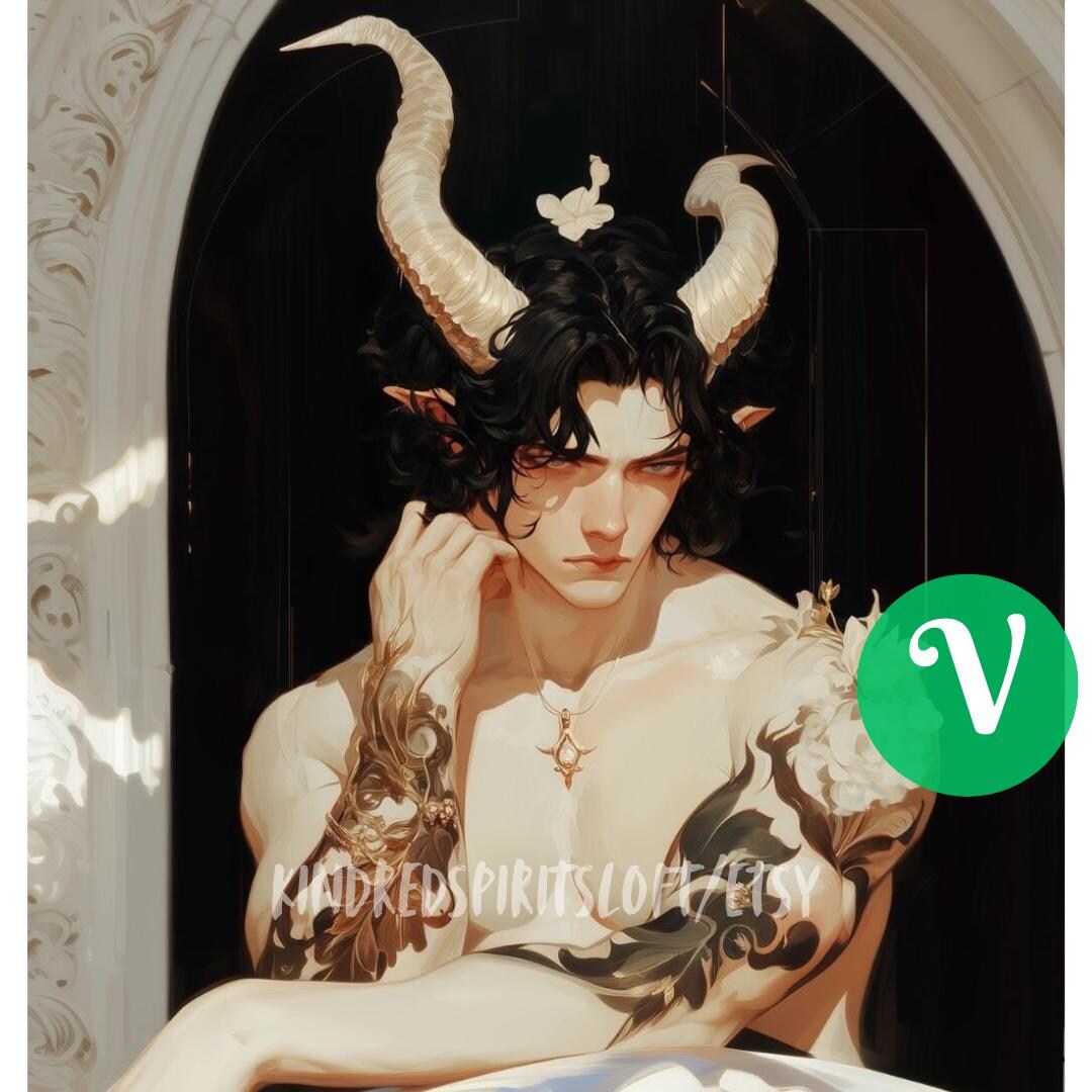 Highborne Ram-horned Fae Spirit Companion: Shadow Guidance, Desire ...