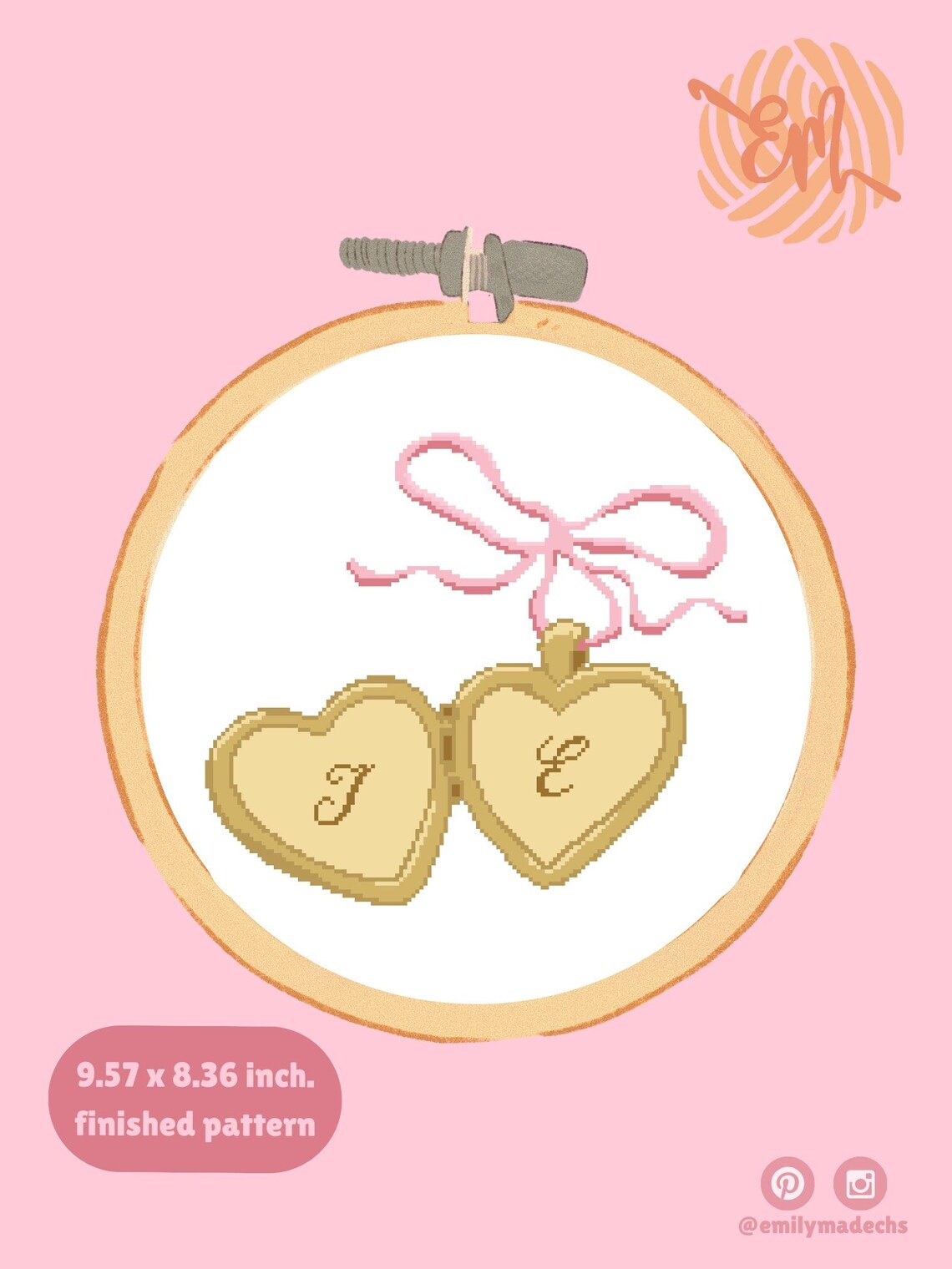 Locket Cross-stitch Pattern - Etsy