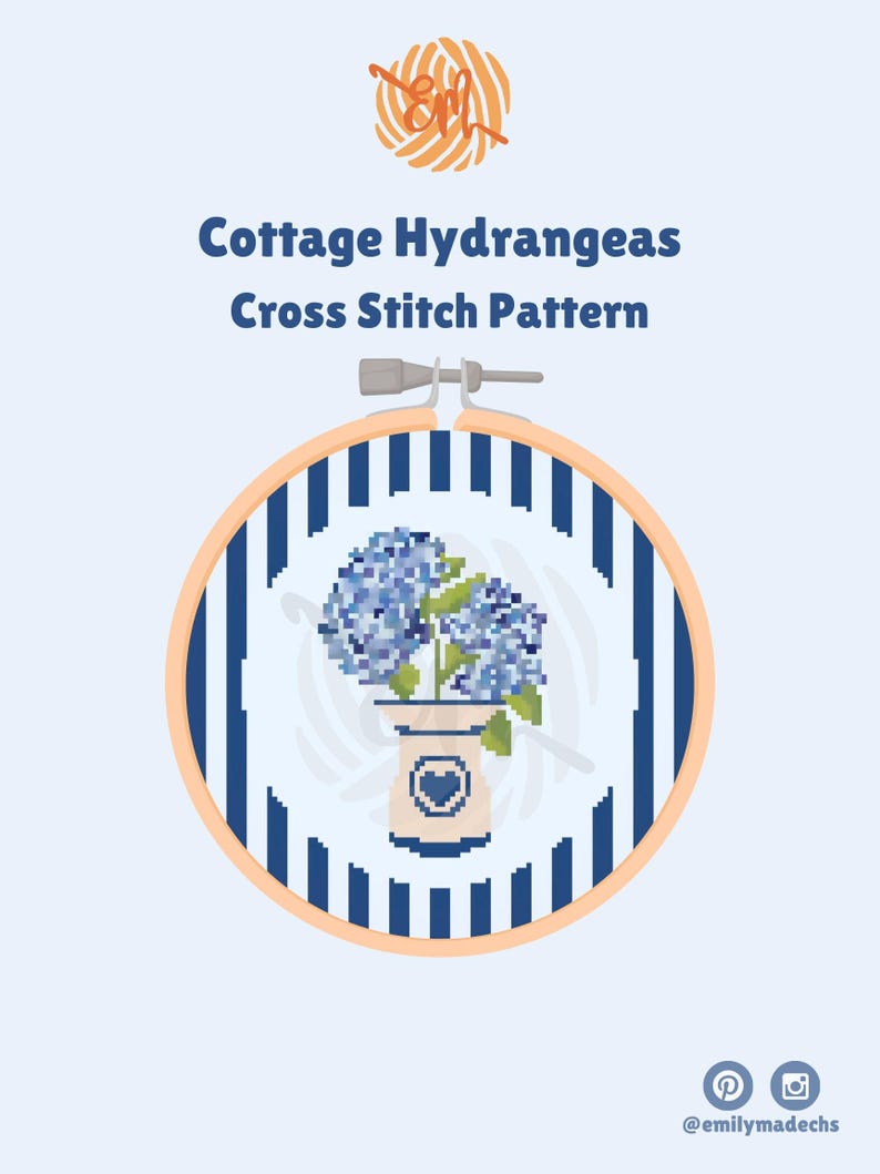 Cottage Hydrangea Cross Stitch Pattern - Etsy
