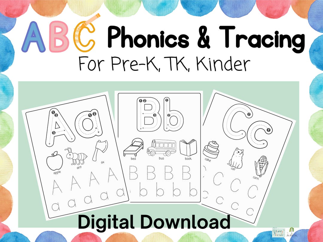 ABC Phonics Tracing Worksheets Alphabet Coloring Pages Letter Tracing ...