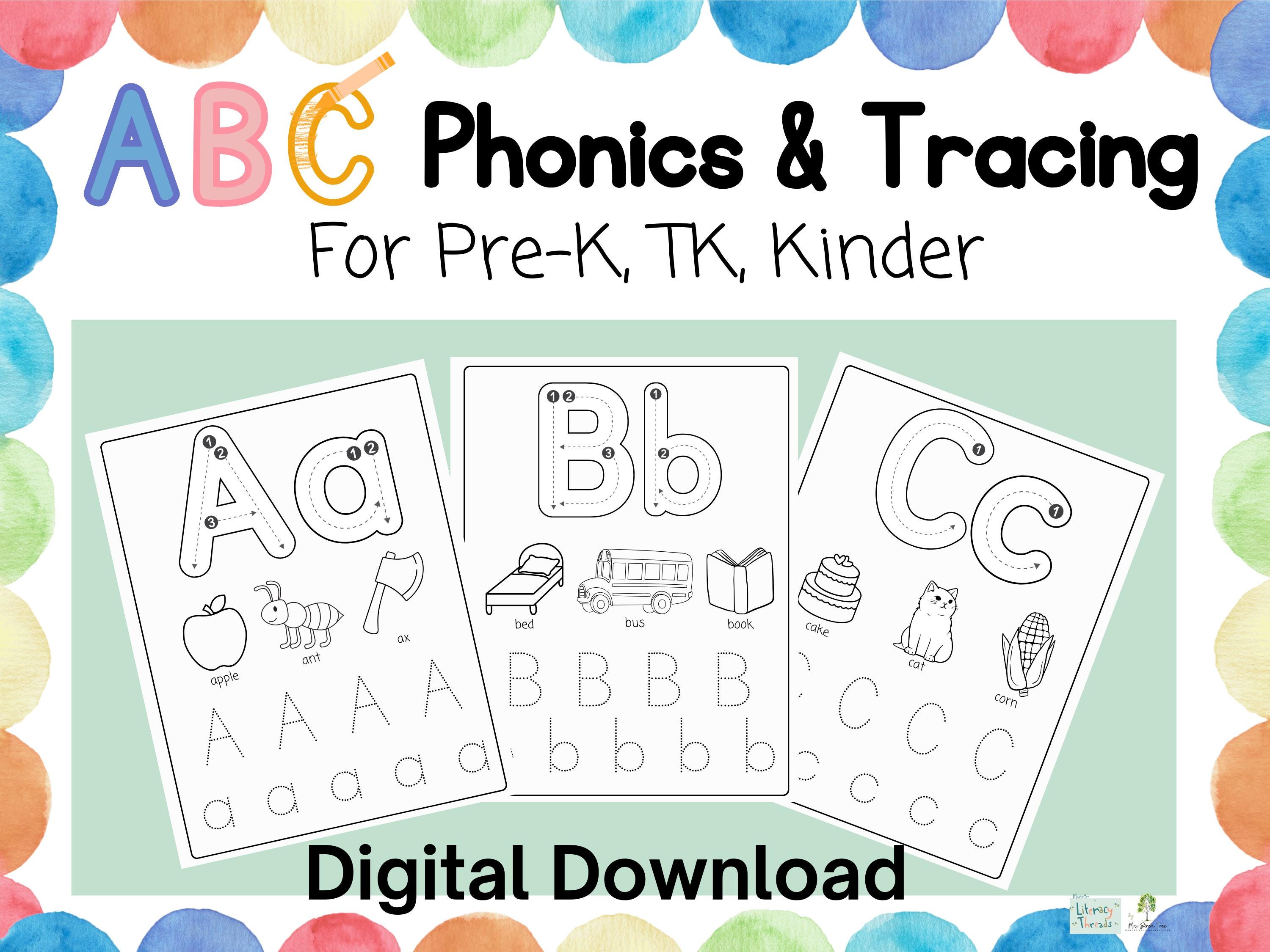 ABC Phonics Tracing Worksheets Alphabet Coloring Pages Letter Tracing ...