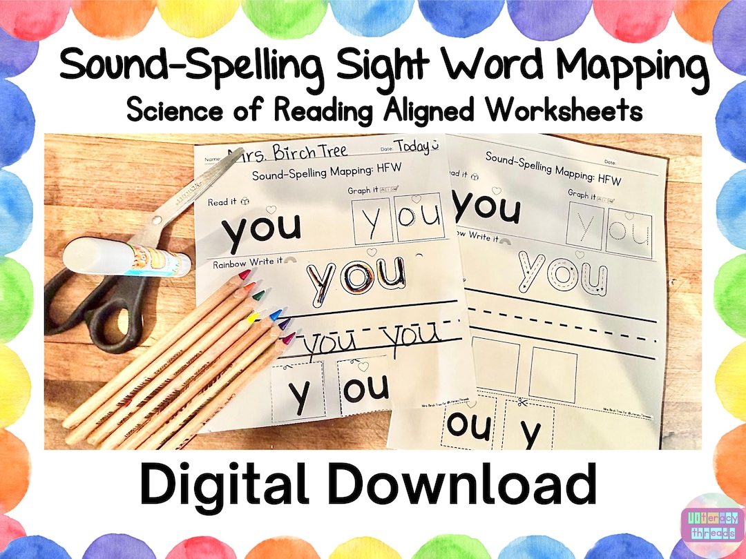 High Frequency Sight Word Worksheets ABC Order Phoneme Grapheme Mapping ...