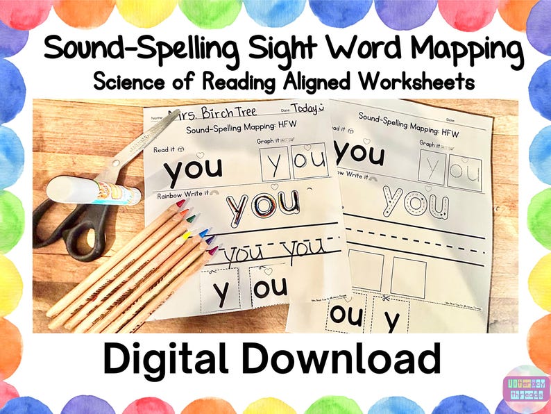 High Frequency Sight Word Worksheets ABC Order Phoneme Grapheme Mapping ...