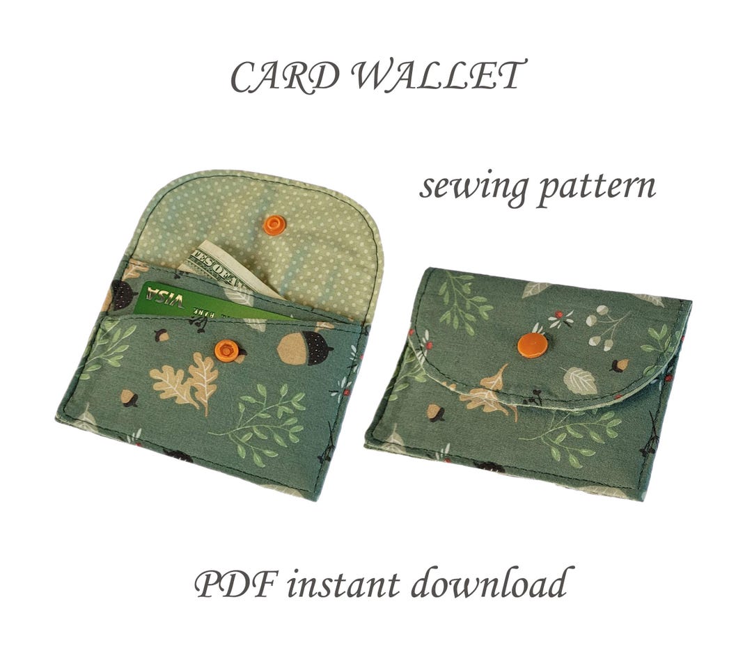 Card Wallet Sewing Pattern | Card Holder Pattern | Two Pocket Wallet ...