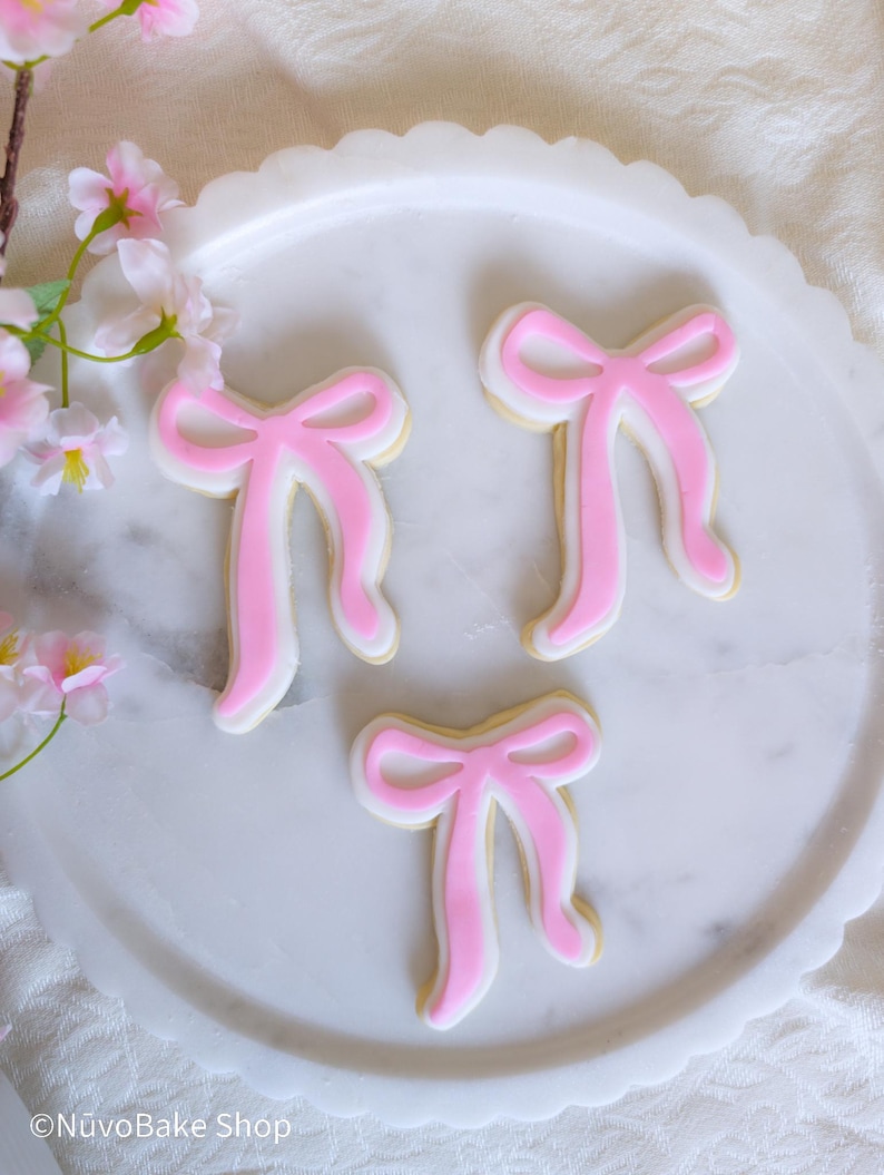Bow Coquette Cookie Cutter and Embosser, Sugar Cookies, Fondant, Baking ...