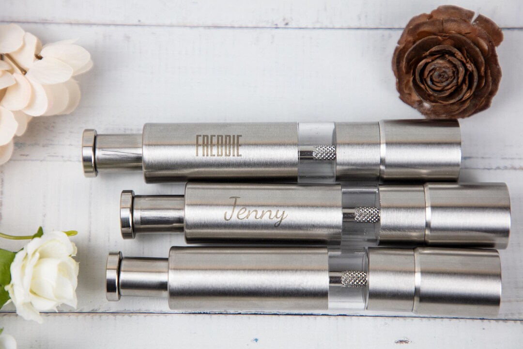 Spring-loaded Metal Grinder Custom Engraving Available One-hand Push ...