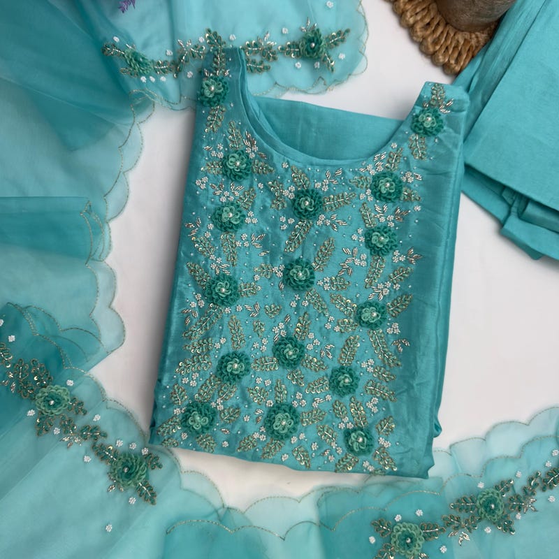 Crepe Silk Indian Suit - Etsy