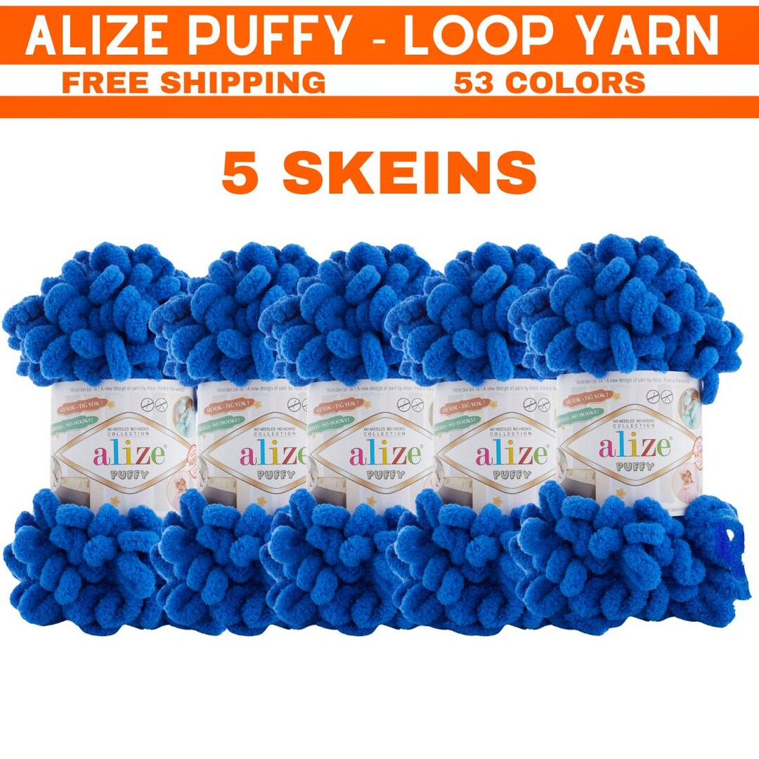 Alize Puffy Yarns, Softly Yarn, 5 Skeins, Needlepoint, Bulky Yarn, Loop ...