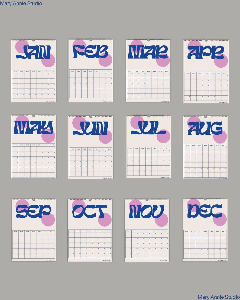 2026 Abstract Wall Calendar | Large, Minimalist Home Decor - Etsy