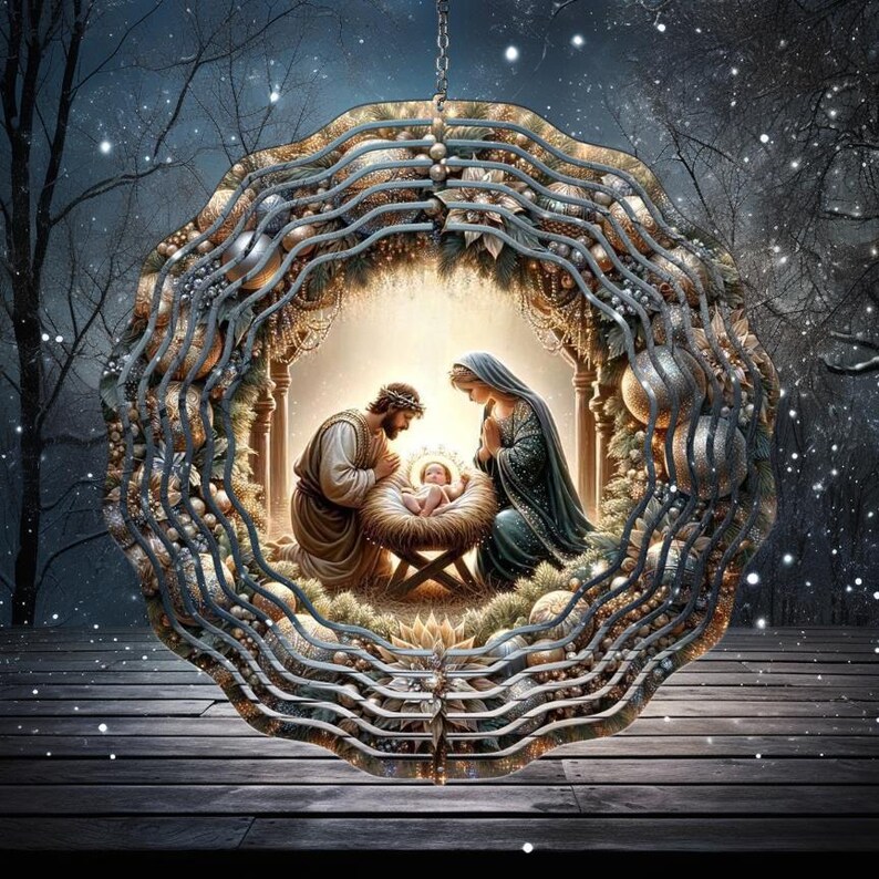 Christmas Nativity Wind Spinner Sublimation Design, Instant Download ...