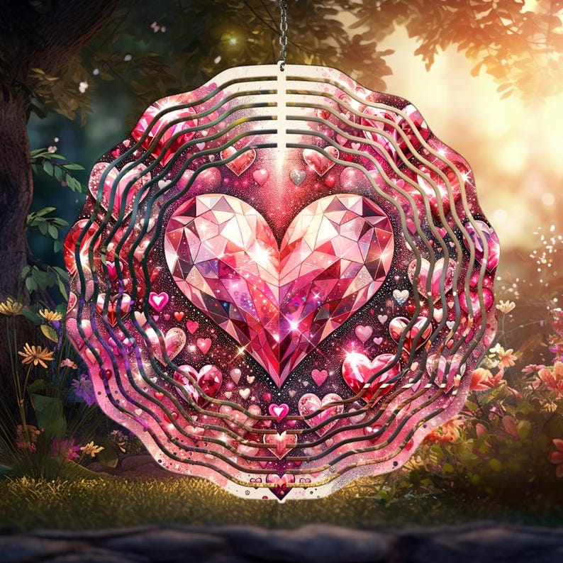 Valentine Heart Wind Spinner Sublimation Design, Instant Download, PNG ...