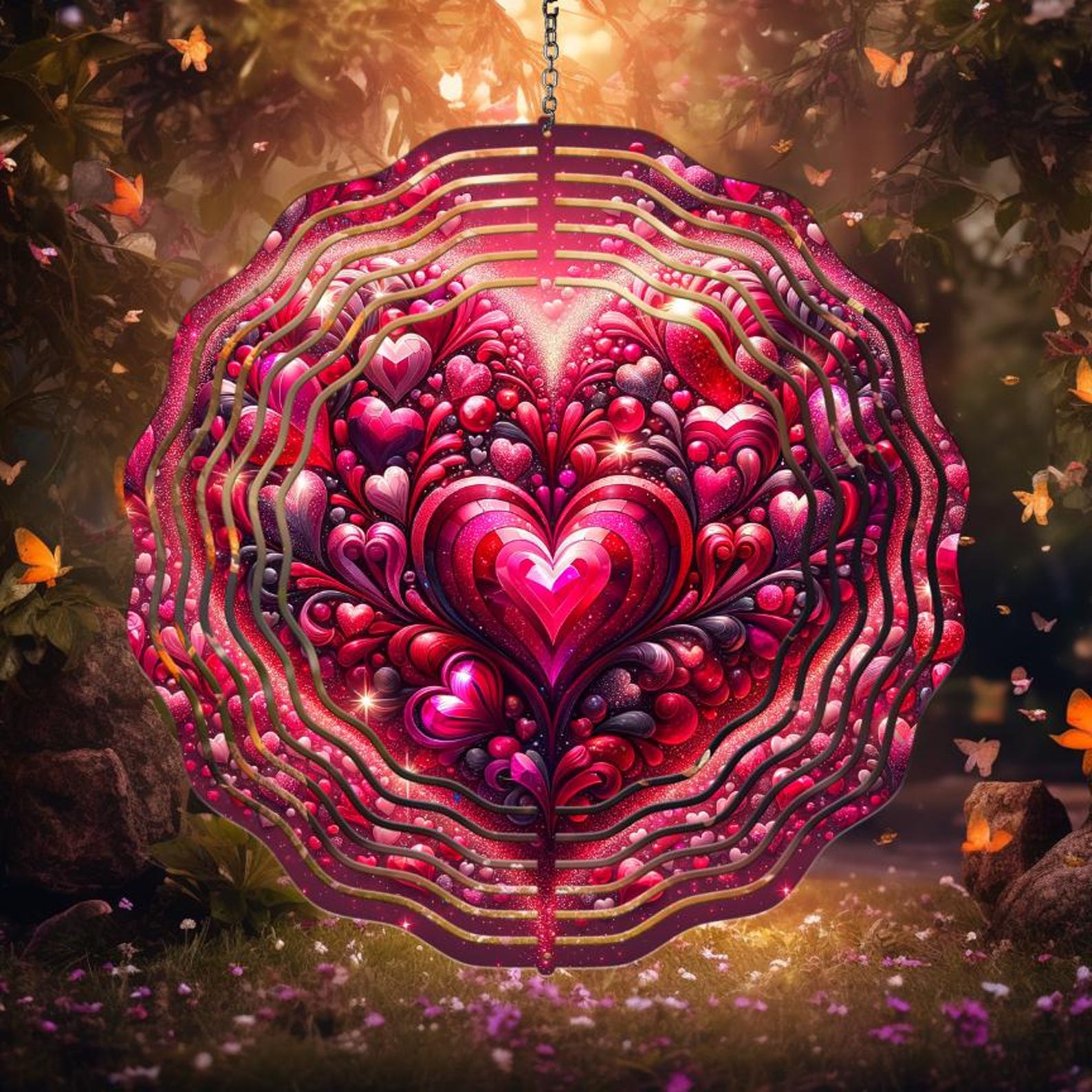 Valentine Heart Wind Spinner Sublimation Design, Instant Download PNG ...