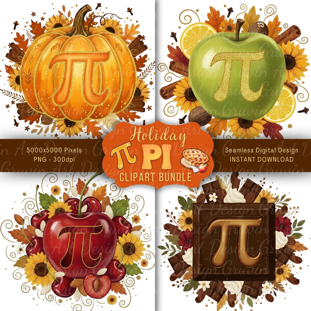 Pi Pumpkin Digital PNG Clipart Sublimation Design, Funny T-shirt Design ...
