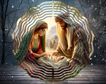 Christmas Nativity Wind Spinner, Nativity Wind Spinner Sublimation ...