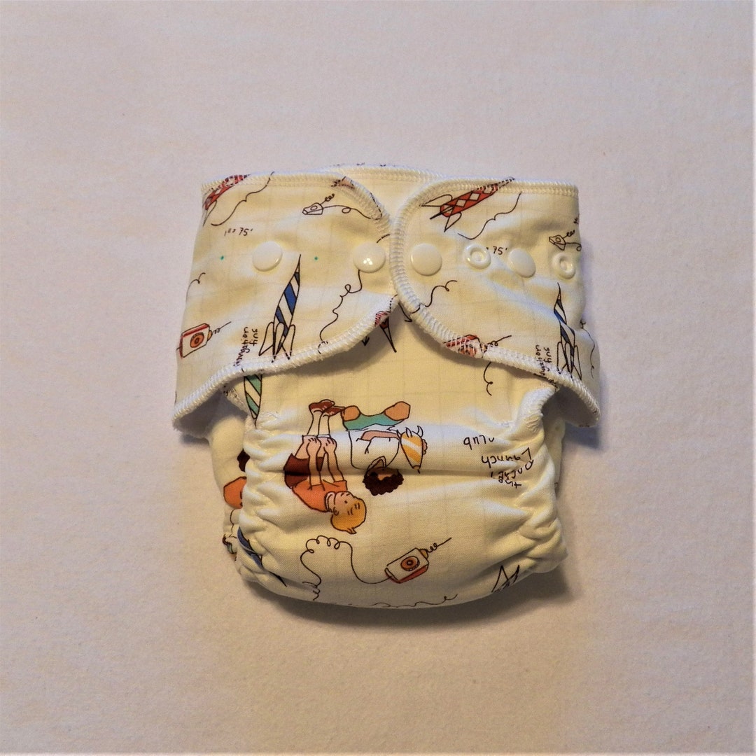 Rockets- Fitted Small Cloth Diaper- 6 to 12 Pounds- RTS, Washable ...