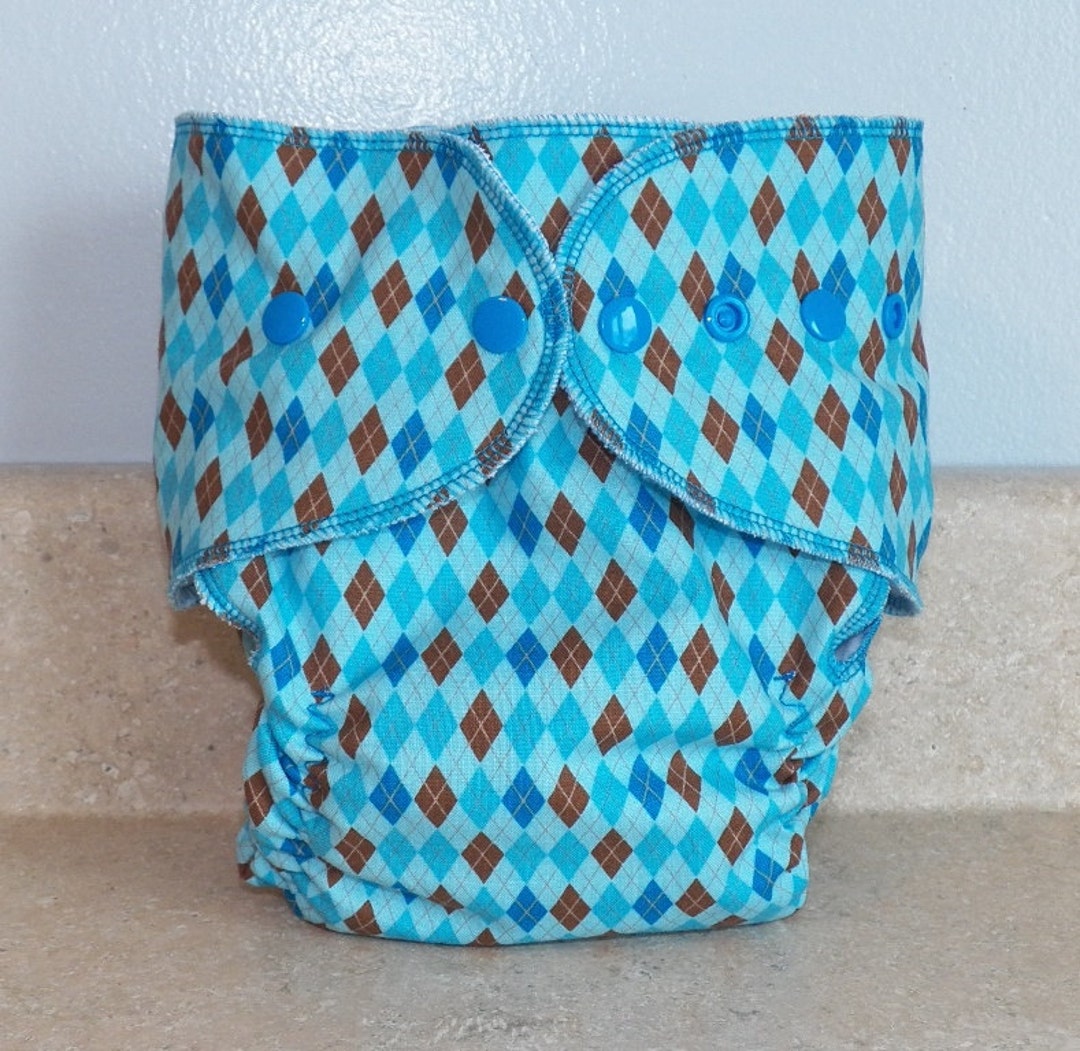 Buy Fitted Large Cloth Diaper 20 to 30 Pounds Blue Argyle 19013 Online ...