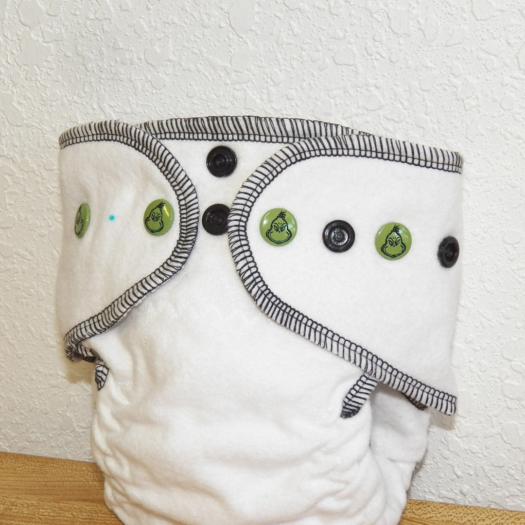 Fitted Newborn Cloth Diaper- 4 to 9 Pounds- Grinch- (inv #16012) - Etsy