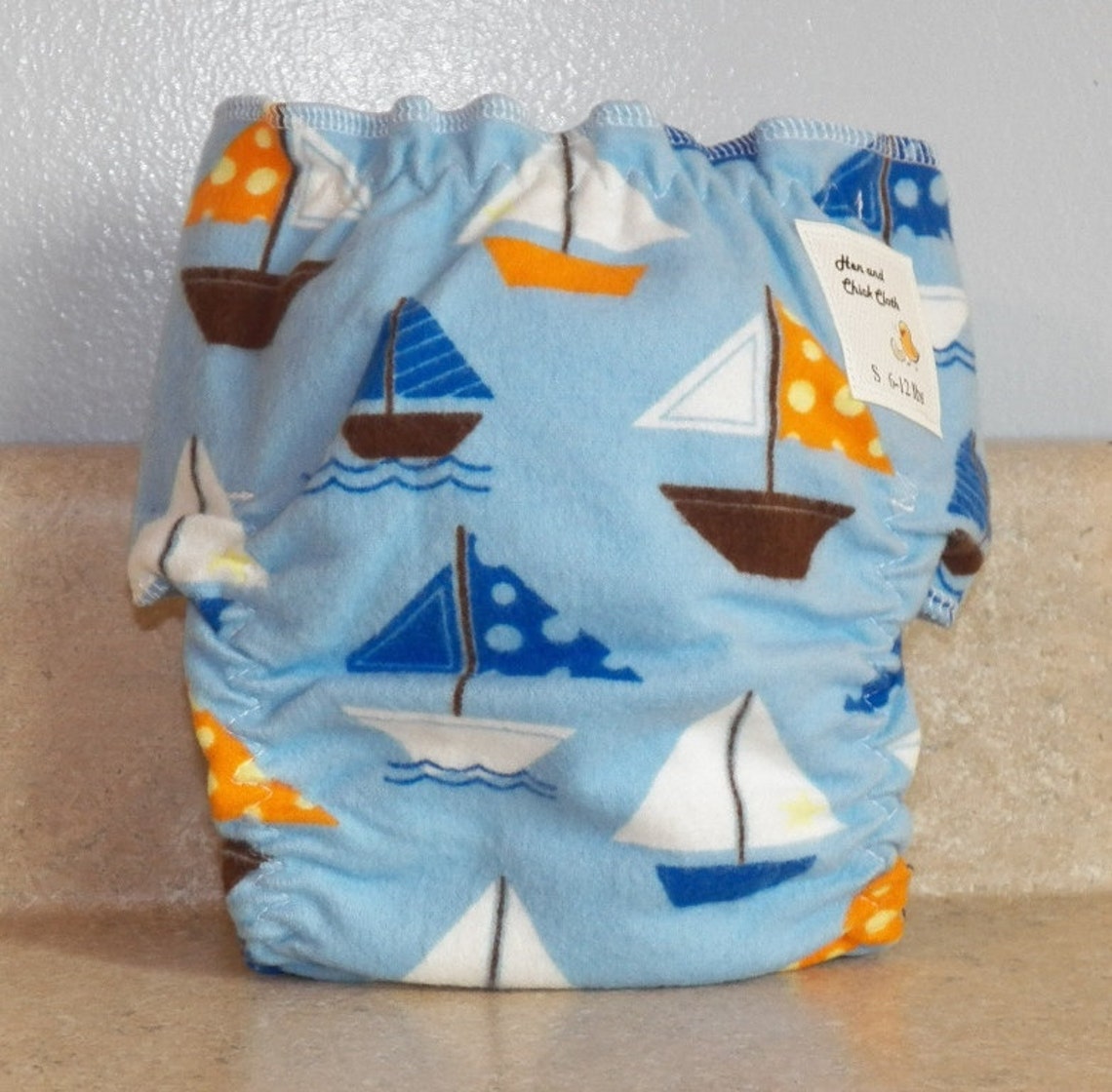 Fitted Small Cloth Diaper 6 to 12 Pounds Sailboats 17006 - Etsy