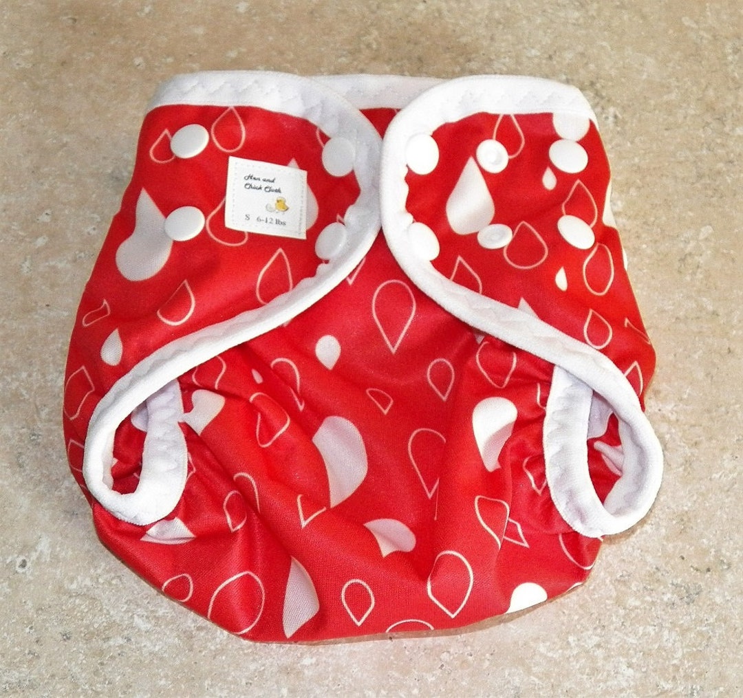 Small PUL Diaper Cover With Leg Gussets- 6 to 12 Pounds- Raindrop ...