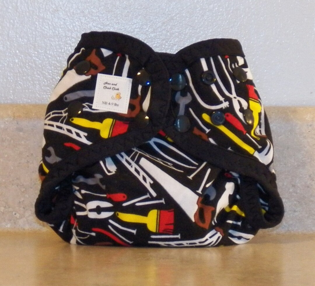 Newborn PUL Diaper Cover With Leg Gussets- 4 to 9 Pounds- Tools- 20033 ...