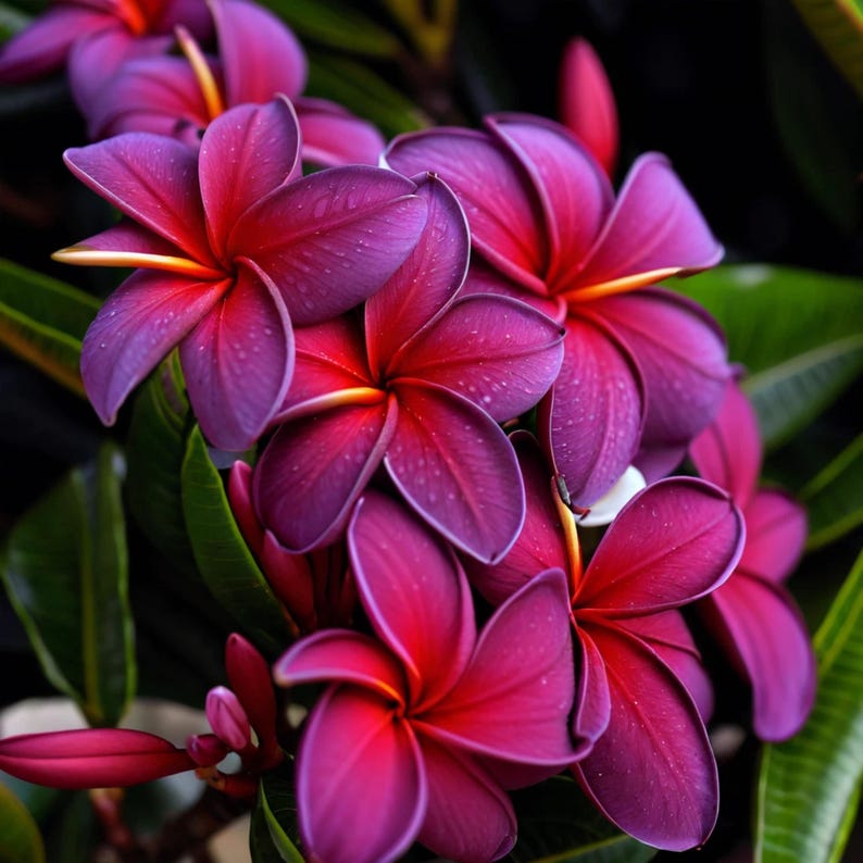 5 Black Purple Plumeria Rare Hawaiian Flower Seeds - Etsy