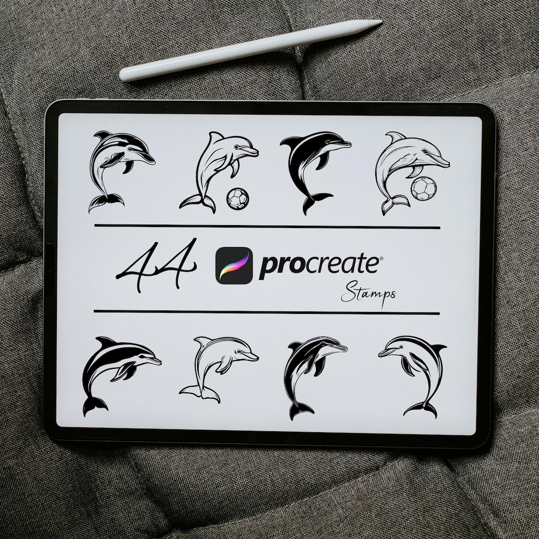Dolphin Procreate Stamps, Cute Dolphins Stamps, Fish Procreate Stamps ...