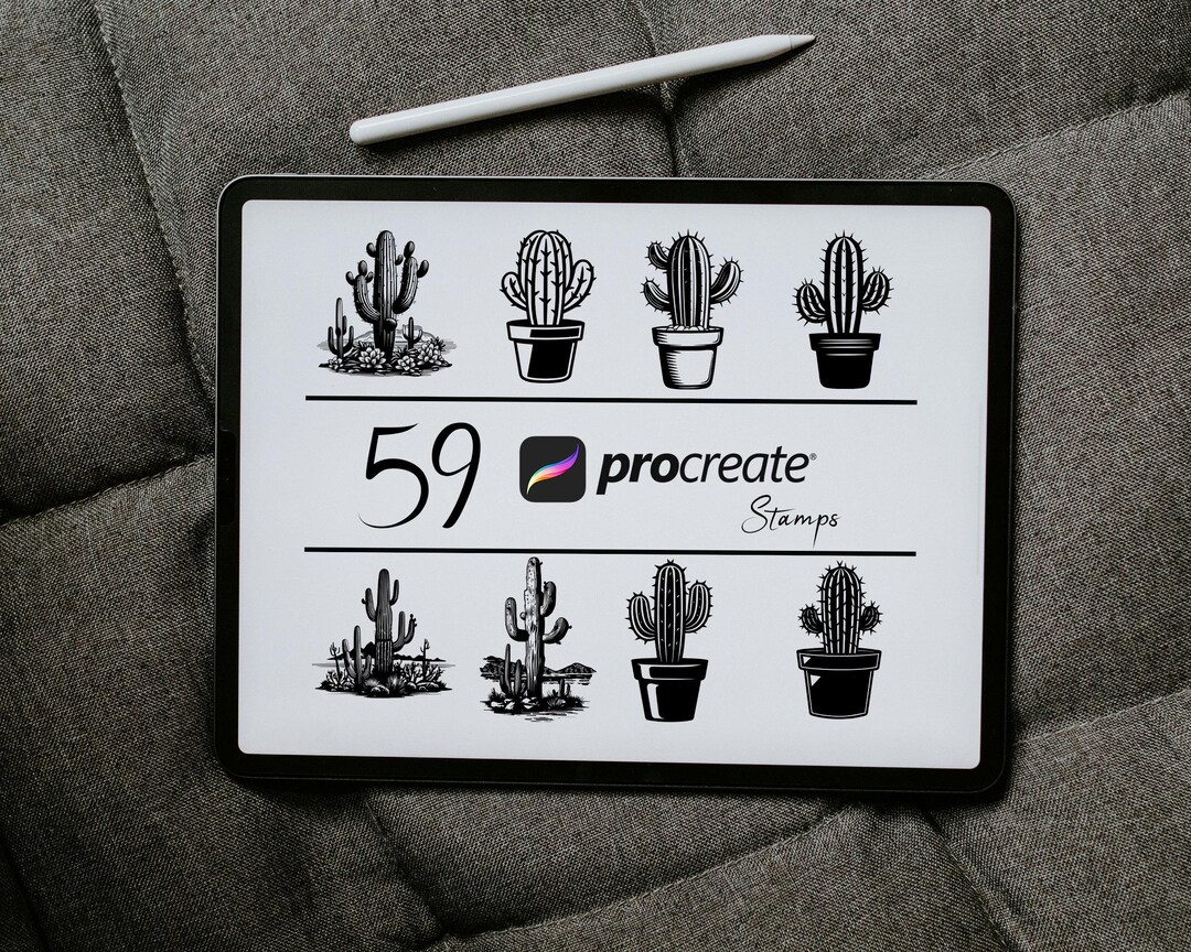 Cactus Procreate Brushes Stamps Set | Desert Cactus Tattoos and Brushes ...