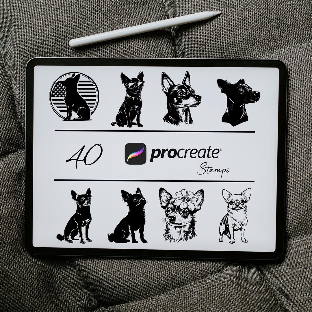 Chipin Dog Procreate Stamps, Procreate Dogs Stamp Brushes, Cute Dog ...