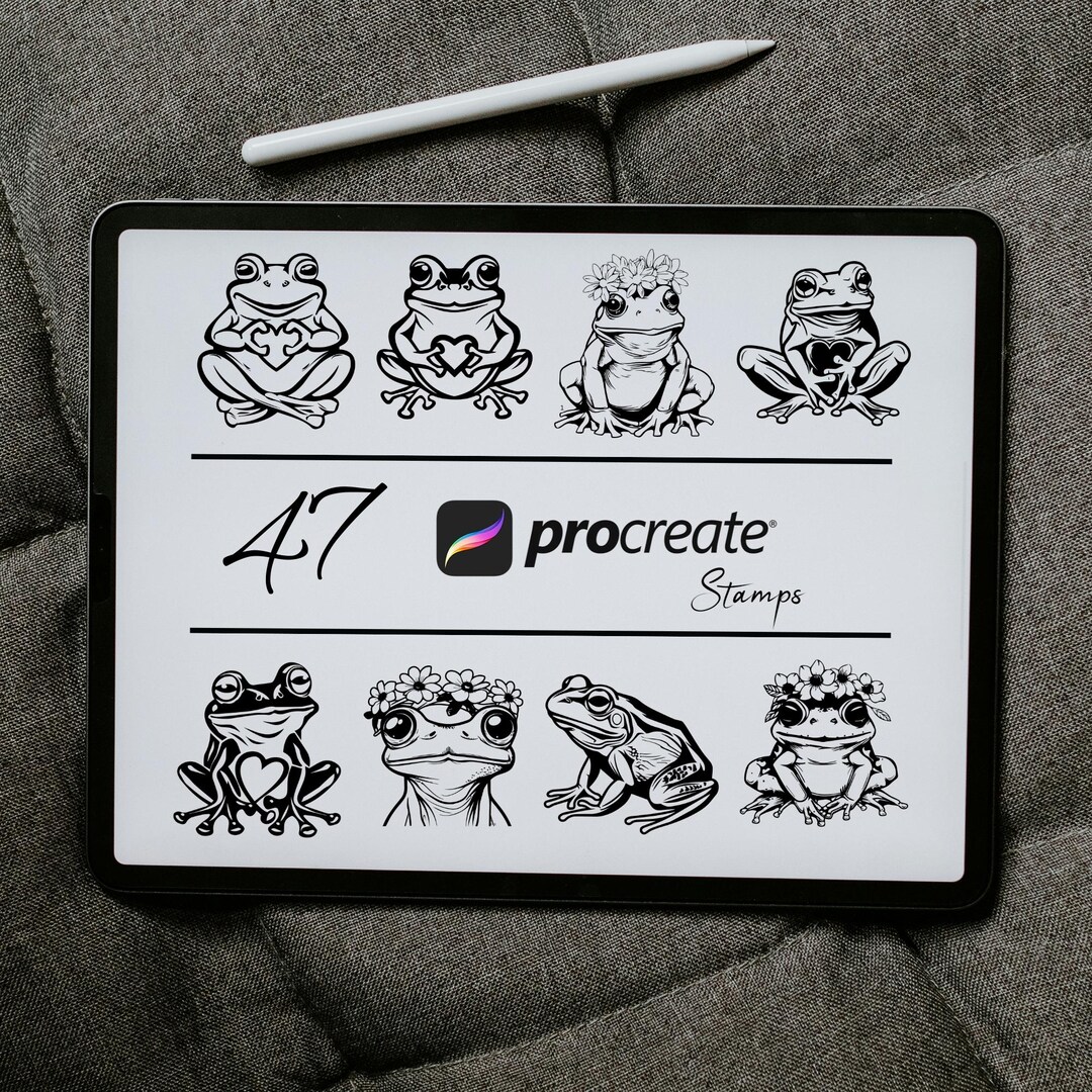 Frogs Procreate Stamps, Wildlife Amphibian Procreate Stamps, Forest ...