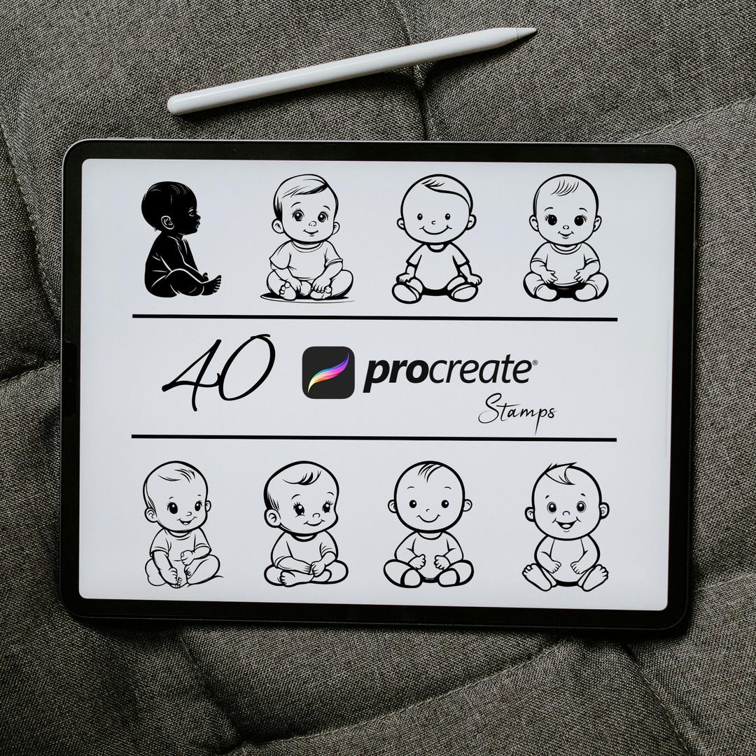 Baby Procreate Stamps | 40 Kids Brushes (digital Download) - Etsy