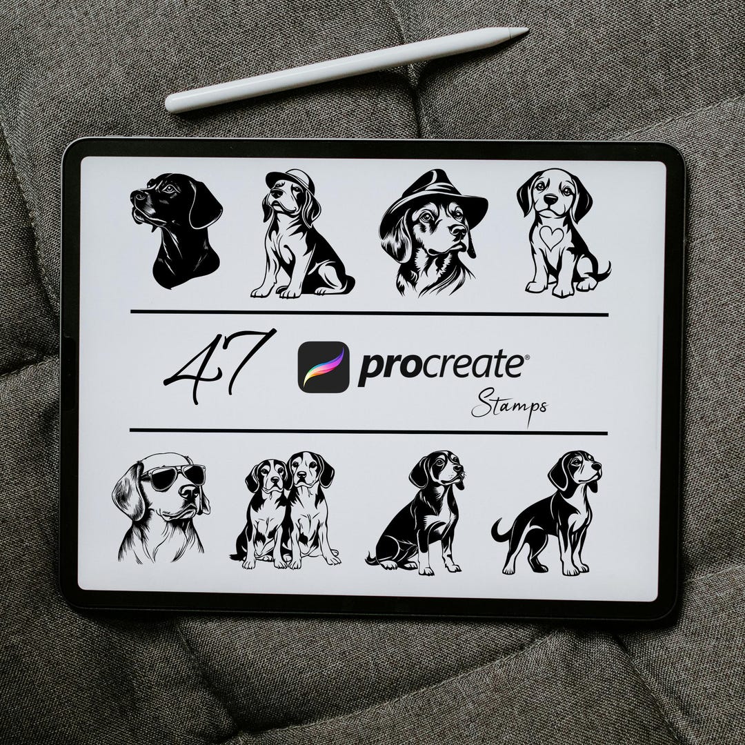 Beagle Dog Procreate Stamps, Procreate Dog Stamps, Procreate Animal ...
