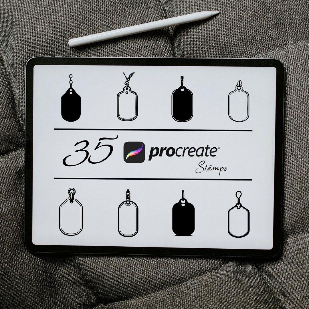 Military Dog Tag Procreate Stamps, Soldier Dog Tag Procreate Brush ...