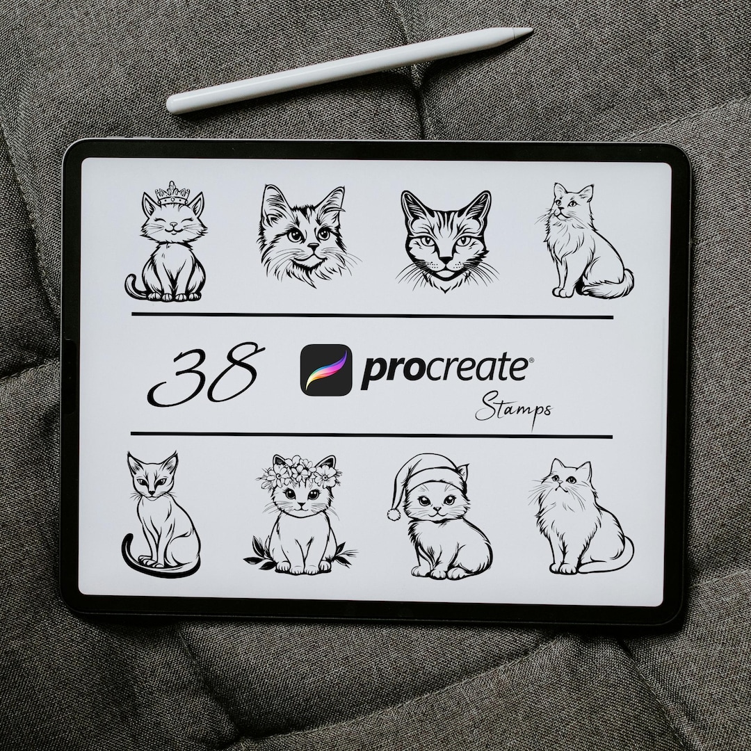 Asian Cat Procreate Stamps, Cute Cats Stamp, Cat Breed Procreate, Procreate Kitten Brush, Cat ...
