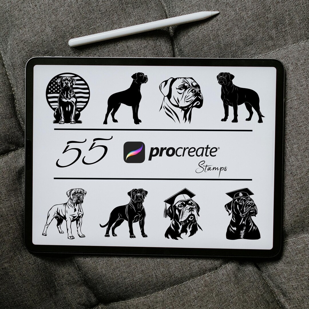 Bullmastiff Dog Procreate Stamps, Procreate Dog Stamps, Procreate ...