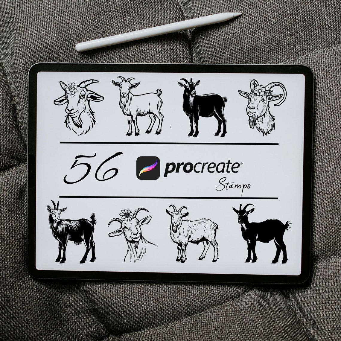 Goat Procreate Stamps: Farm Animal Brushes, Digital Art (brush Pack) - Etsy