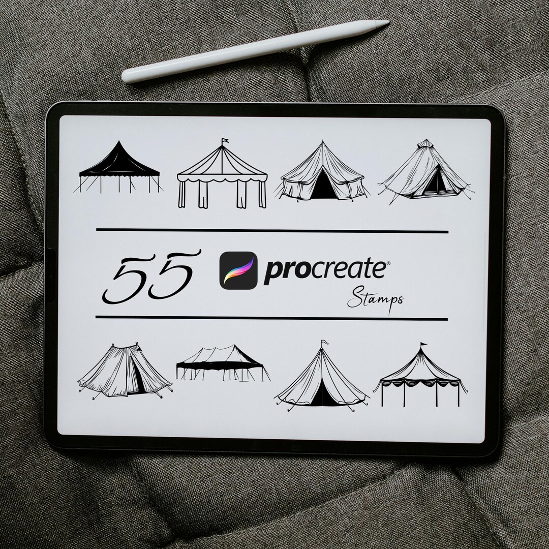 Outdoor Event Tent Procreate Stamps | Procreate Wedding Tent Stamps ...