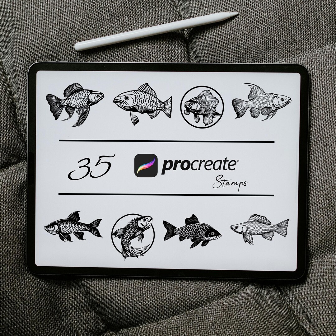 Arowana Fish Procreate Stamps, Arowana Fish Brushes and Stamps, Fishing ...