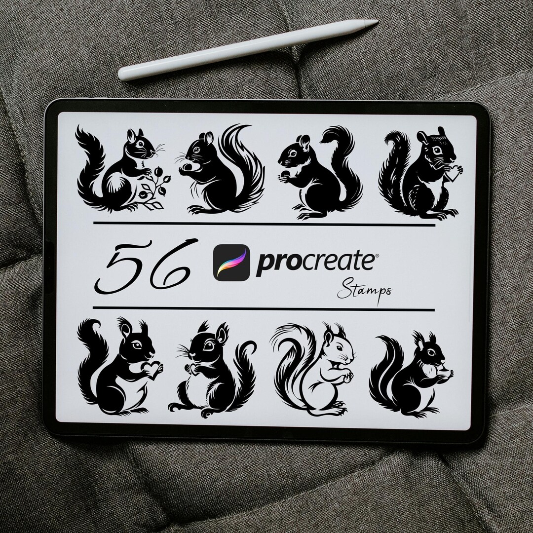 Squirrel Procreate Stamp, Squirrel Brushes, Procreate Brush Set, Brush ...