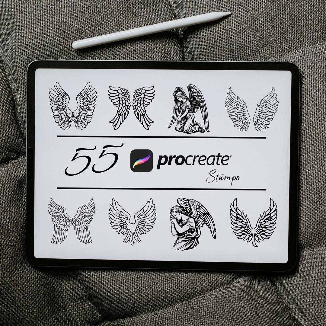 Angel Wings Procreate Stamps, Wings Stamps, Angel Stamp Brush ...