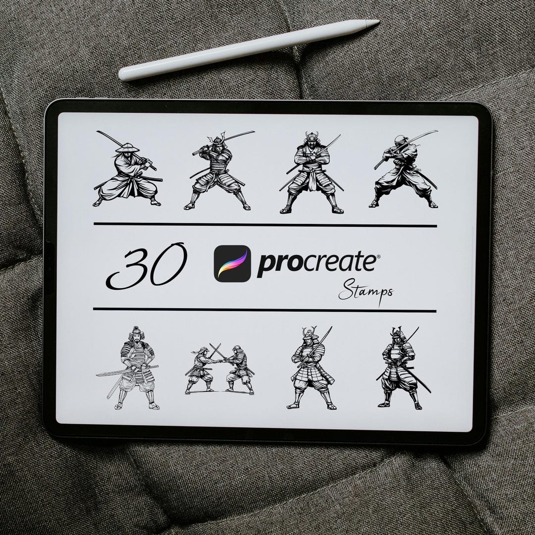 Samurai Procreate Stamp | Japanese Art for Procreate | Samurai Tattoo ...