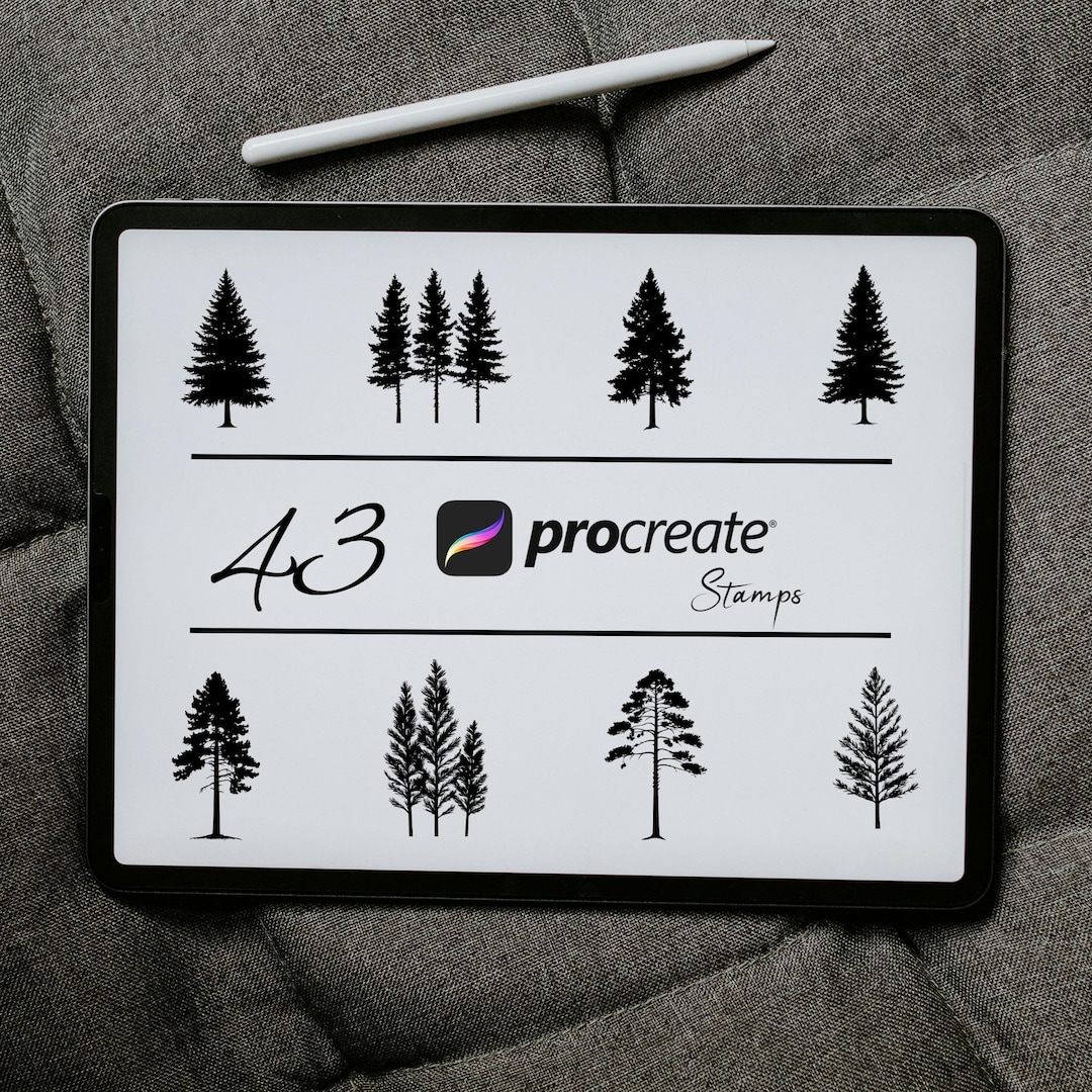 Pine Tree Procreate Stamps: Brush Set for iPad Tattoos (digital ...