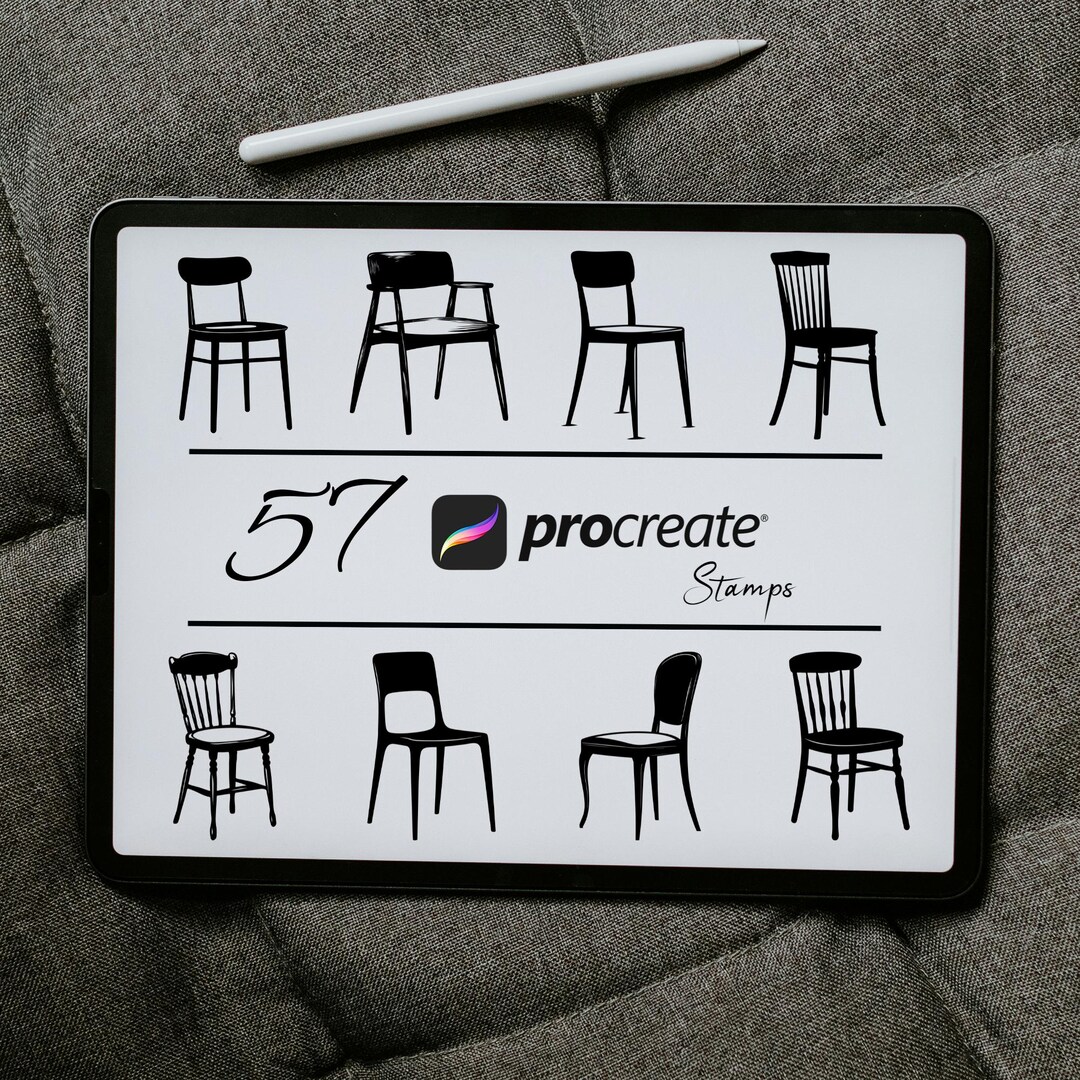 Chair Procreate Stamps and Brushes, Procreate Wedding, Interior Design ...