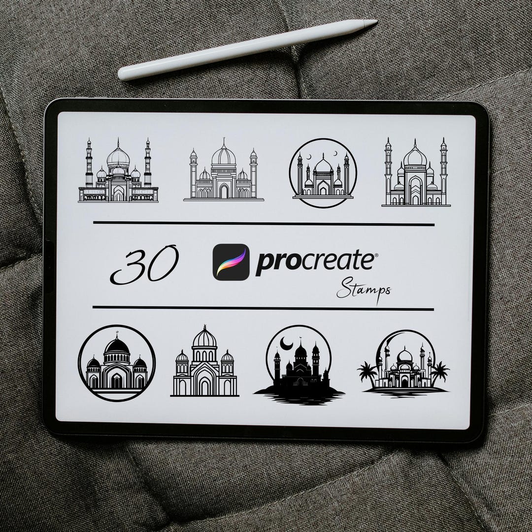 Mosque Procreate Stamp Brush Set: Islamic Architecture (digital ...